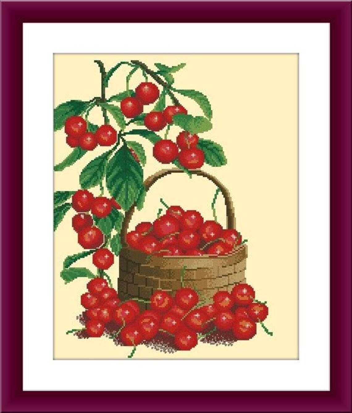 Cherry Cross Stitch Pattern Pdf Still Life Digital Cross - Etsy