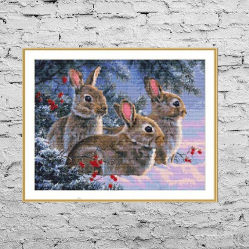 Rabbit Cross Stitch - Etsy