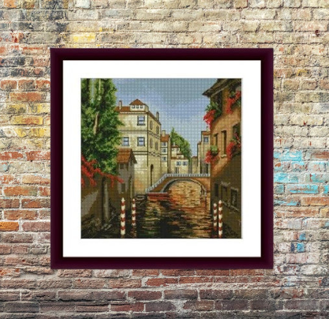 Venice Counted Cross Stitch Pattern İtalian Cityscape Digital Cross ...