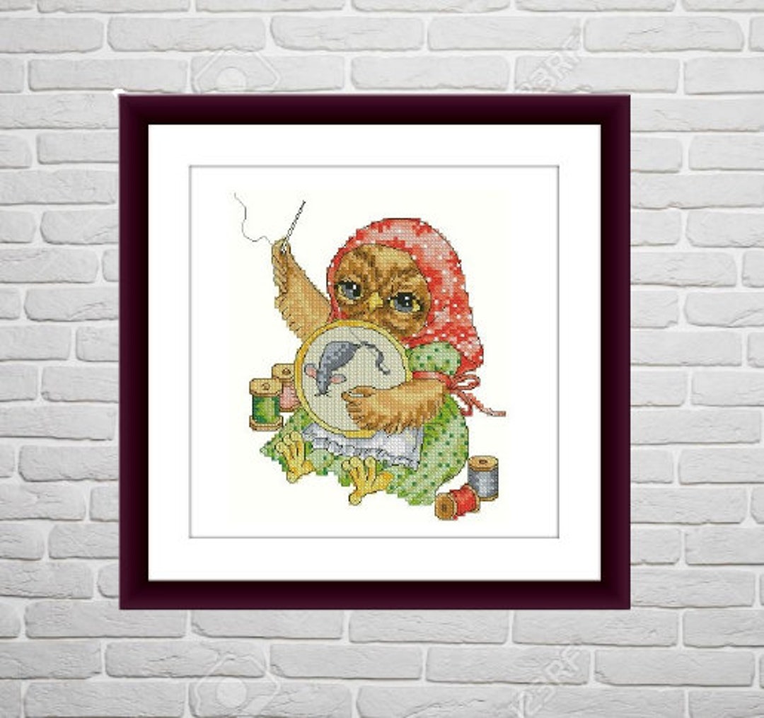 Owl Stitcher Bird PDF Counted Cross Stitch Pattern Fantasy Birds ...