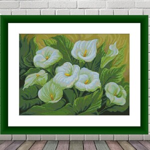 Calla Lily PDF Counted Cross Stitch Pattern Flowers Digital Cross ...