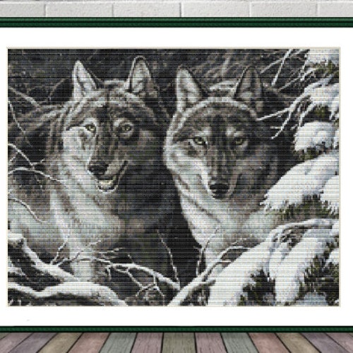 Wolf PDF Counted Cross Stitch Pattern Wolves Family Animals - Etsy