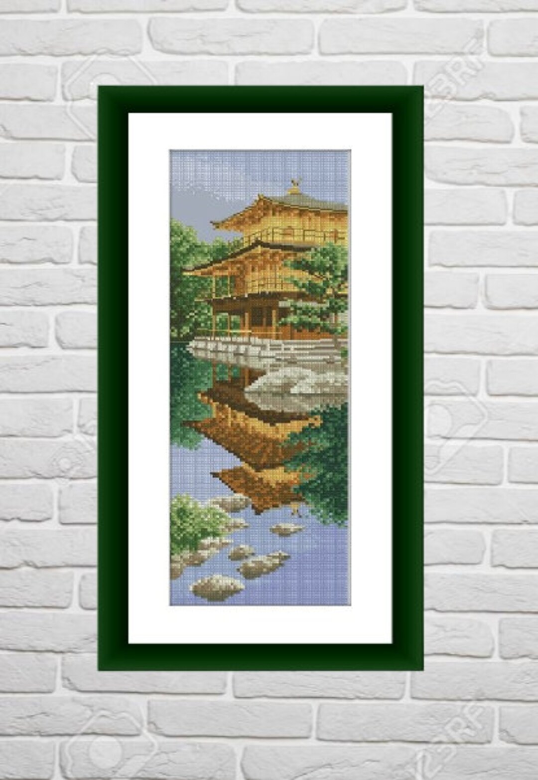 Japanese Pagoda PDF Counted Cross Stitch Pattern Watercolor Japanese ...