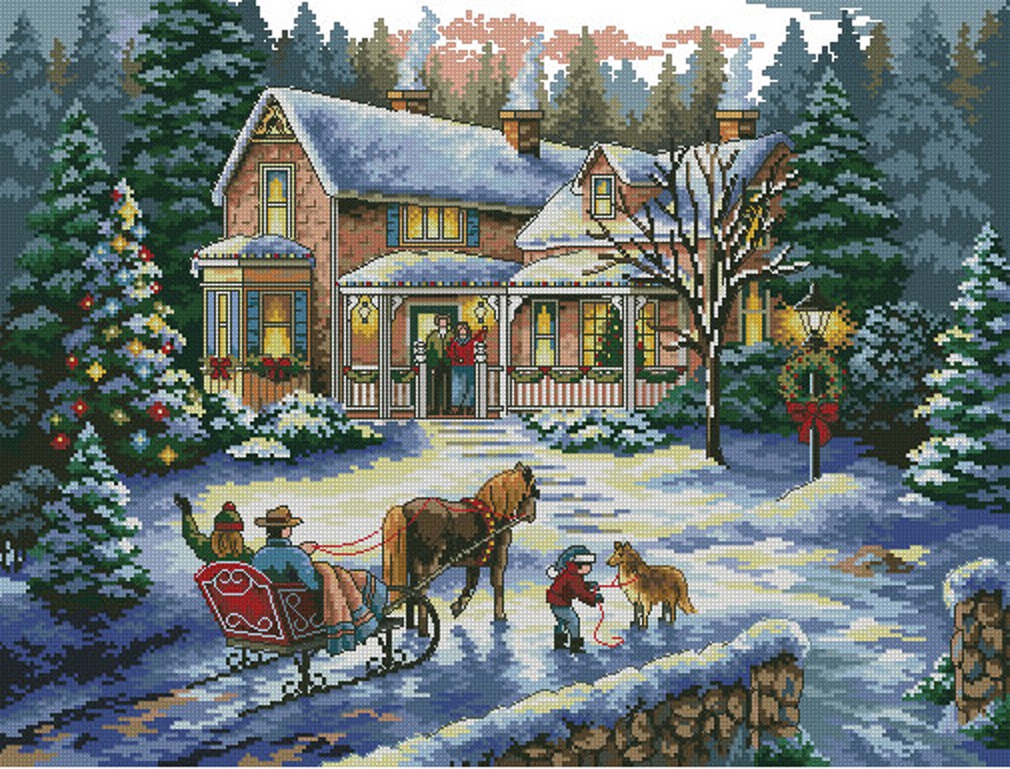 Christmas Holidays Counted Cross Stitch Pattern Christmas - Etsy