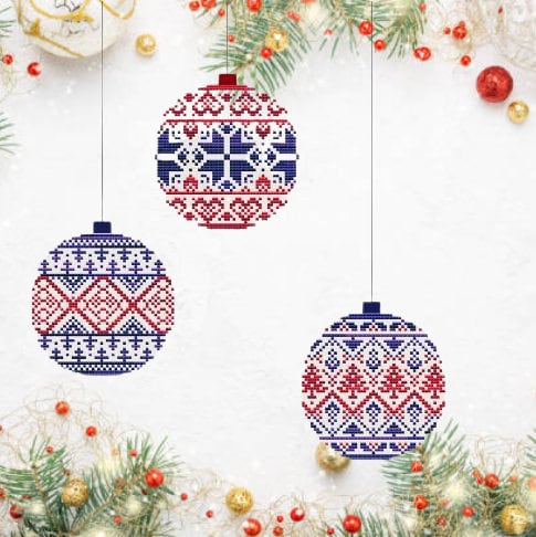 Christmas Ornaments PDF Counted Cross Stitch Pattern City - Etsy