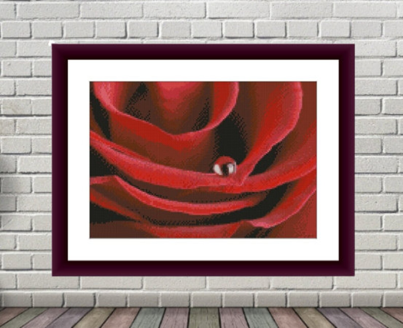 Red Roses PDF Counted Cross Stitch Pattern Vintage Still Life Digital X ...