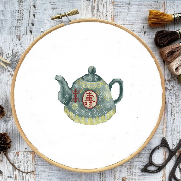Tea Pot Cross Stitch Pattern - Etsy