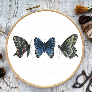 Butterfly Trio Counted Cross Stitch Pattern PDF Insect Butterfly Cross ...