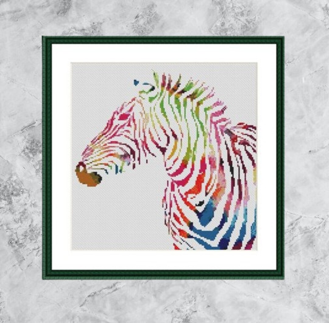 Zebra Counted Cross Stitch Pattern PDF African Animals Digital Cross ...