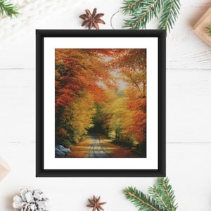 Autumn Landscape PDF Counted Cross Stitch Pattern Landscape Fall ...