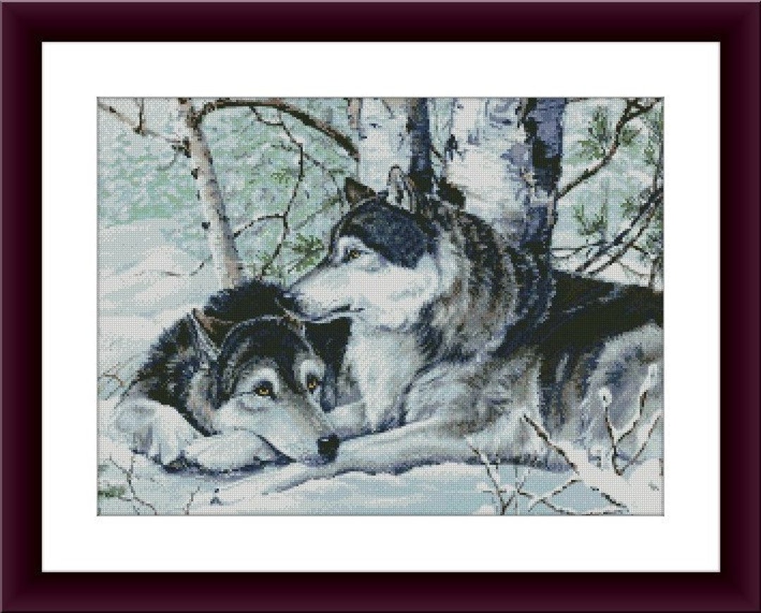 Wolf PDF Counted Cross Stitch Pattern Wolves Family Animals Digital ...