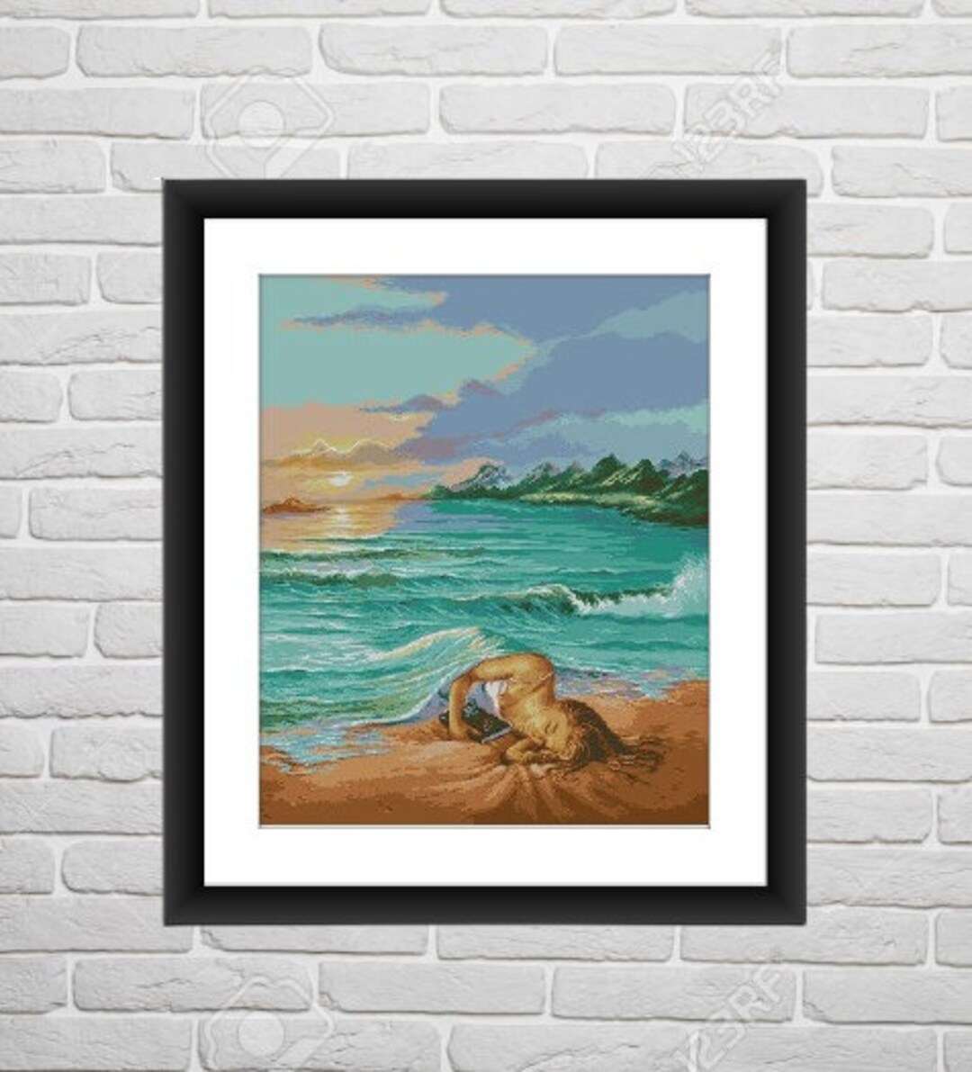 Mermaid Counted Cross Stitch Pattern Pdf Fairytale Digital - Etsy