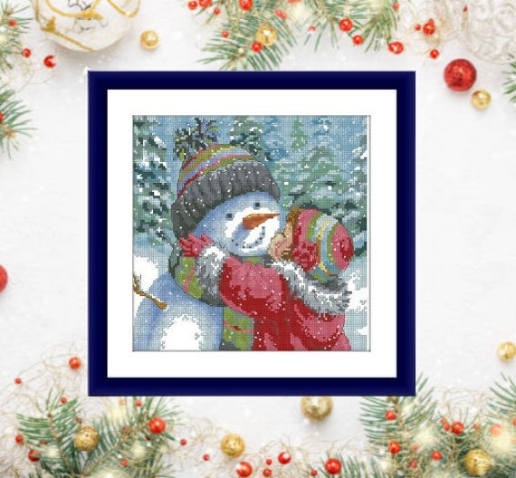 Woodland Snowman PDF Counted Cross Stitch Pattern Christmas | Etsy