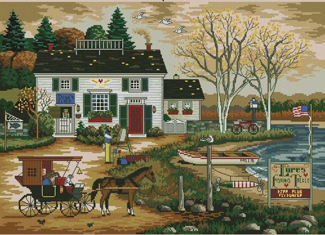 Victorian Farm Counted Cross Stitch Pdf Pattern Victorian Cottage ...