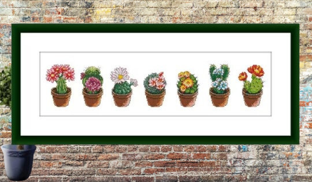 Cactus PDF Counted Cross Stitch Pattern Botanical Digital Cross Stitch ...