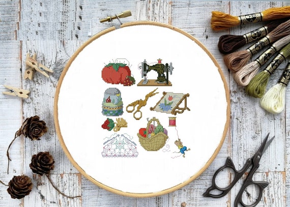 Sewing Sampler Counted Cross Stitch Pattern Pdf Fashion | Etsy