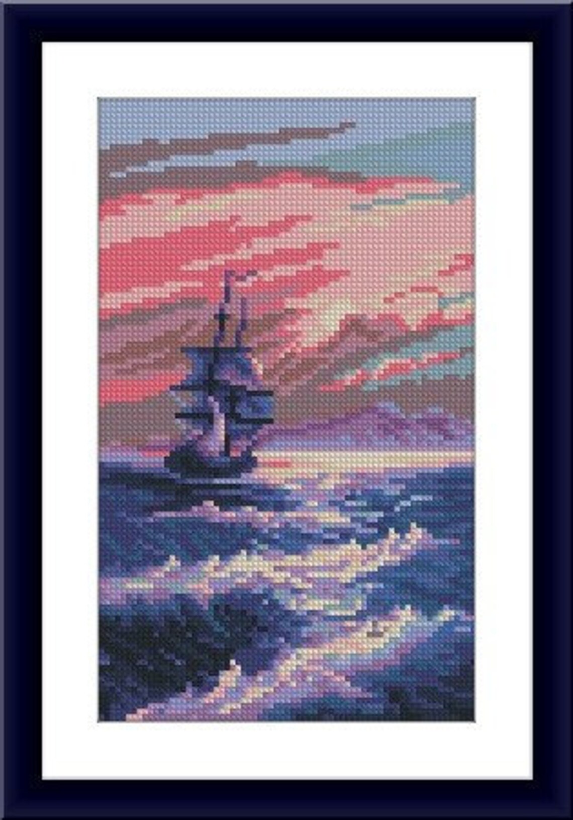 Boat Counted Cross Stitch Pattern Boat Digital Cross Stitch - Etsy