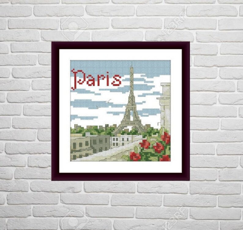 Paris City PDF Counted Cross Stitch Pattern Paris Cafe Digital Cross ...