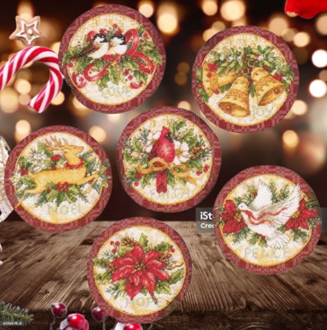 Vintage Christmas Ornaments PDF Counted Cross Stitch Pattern Holiday ...