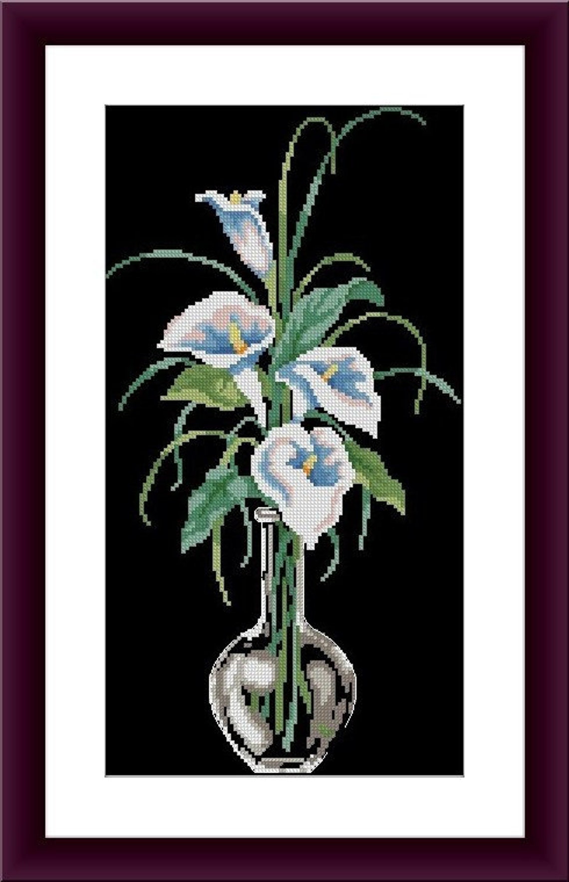 Calla Lily PDF Counted Cross Stitch Pattern Flowers Digital | Etsy