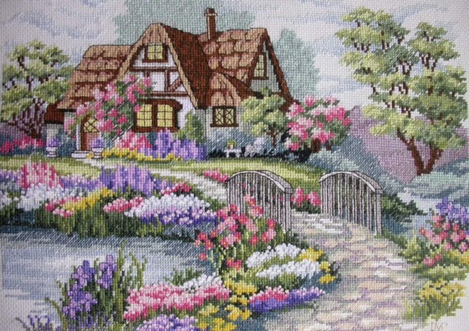 Beautiful Cottage Counted Cross Stitch Pdf Pattern Village Cottage ...