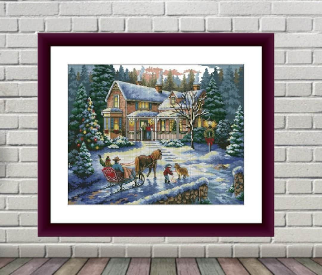 Christmas Holidays Counted Cross Stitch Pattern Christmas Village ...