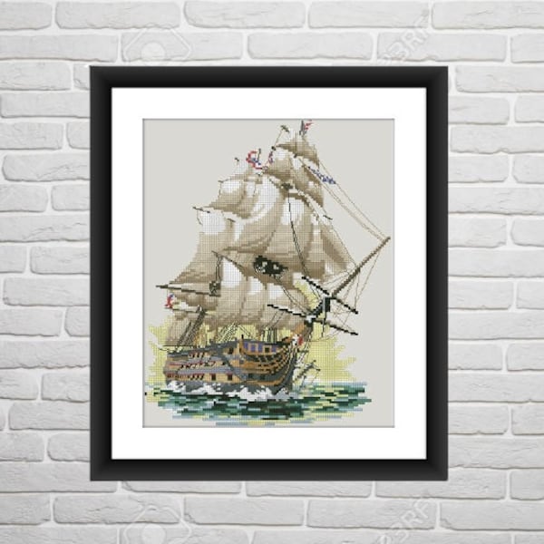 Ship Cross Stitch Pattern - Etsy
