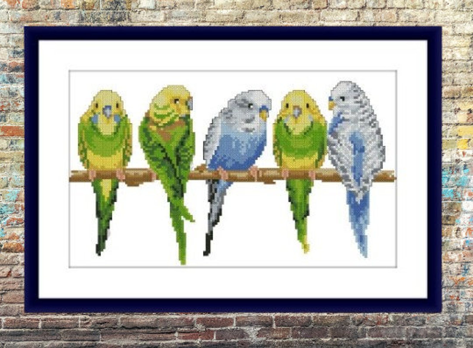 Cute Parrot Birds PDF Counted Cross Stitch Pattern Modern Cross Stitch ...