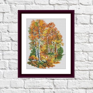 Autumn Landscape PDF Counted Cross Stitch Pattern Landscape Fall ...