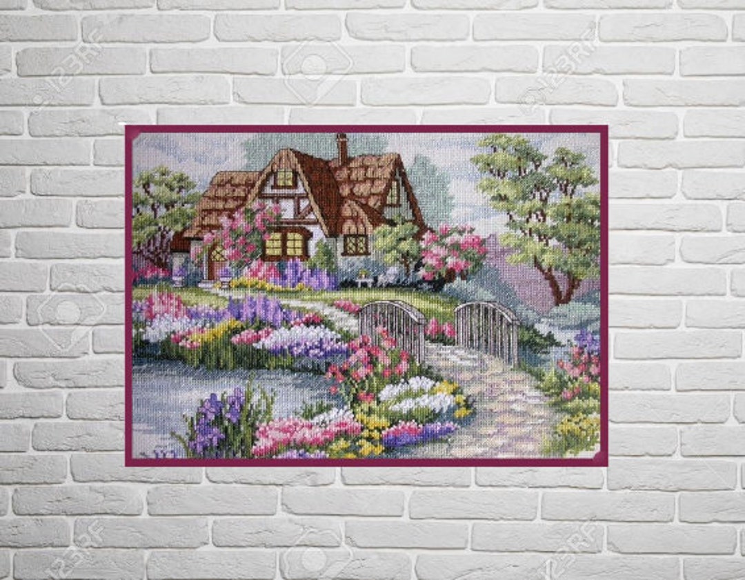 Beautiful Cottage Counted Cross Stitch Pdf Pattern Village Cottage ...