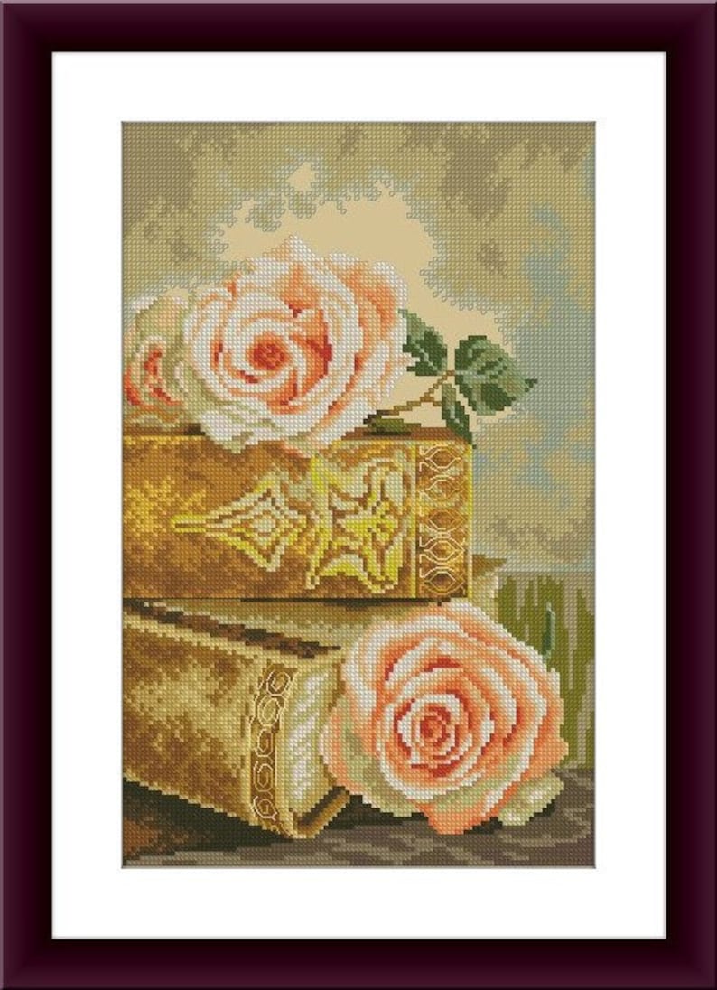 Books and Bookmark Counted Cross Stitch Pdf Pattern Books | Etsy