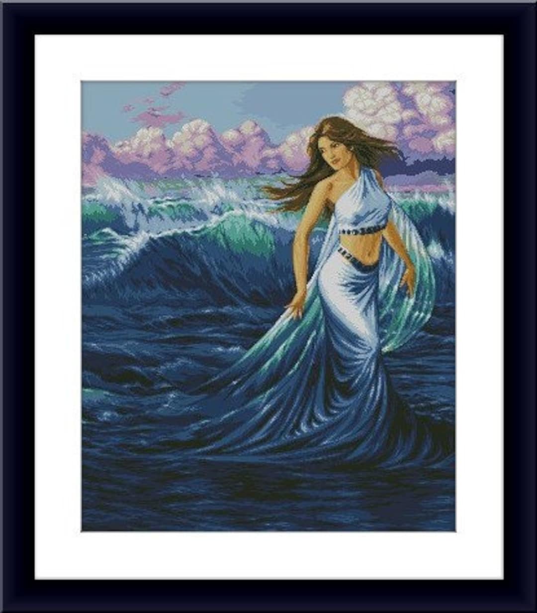 Mermaid Counted Cross Stitch Pattern Pdf Fairytale Digital Cross Stitch ...