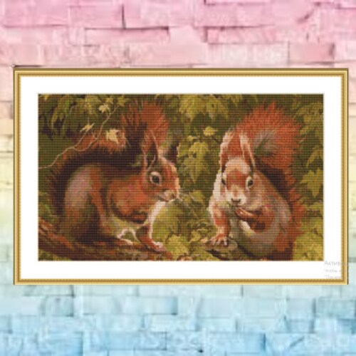 Squirrel Cross Stitch Pattern PDF Counted X-stitch Chart - Etsy
