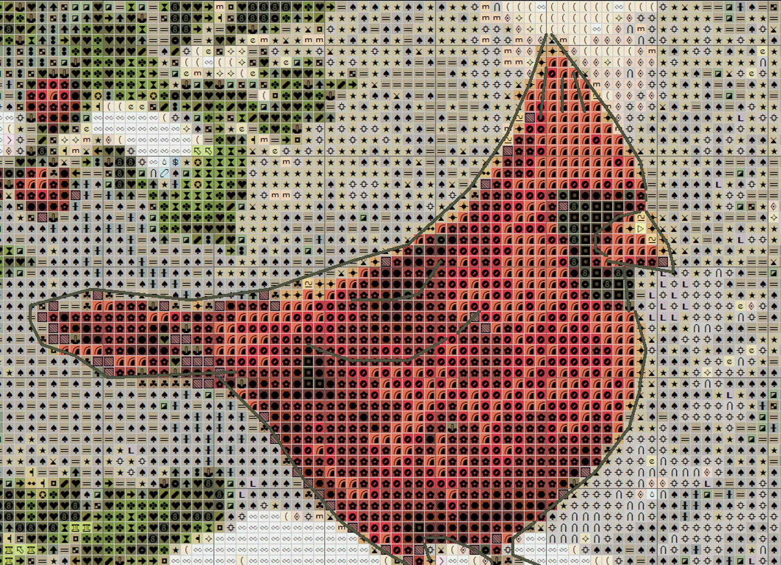 Christmas Red Cardinal Birds PDF Counted Cross Stitch Pattern Holiday ...