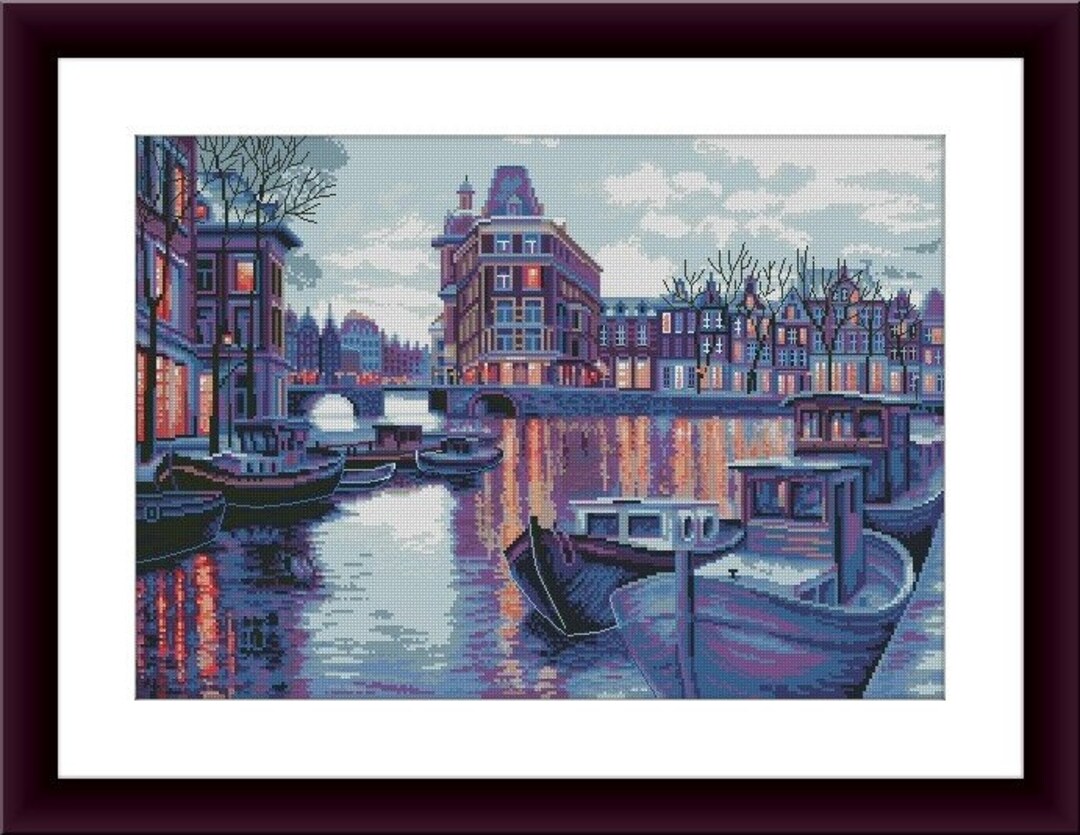 Venice Counted Cross Stitch Pattern İtalian Cityscape Digital Cross ...