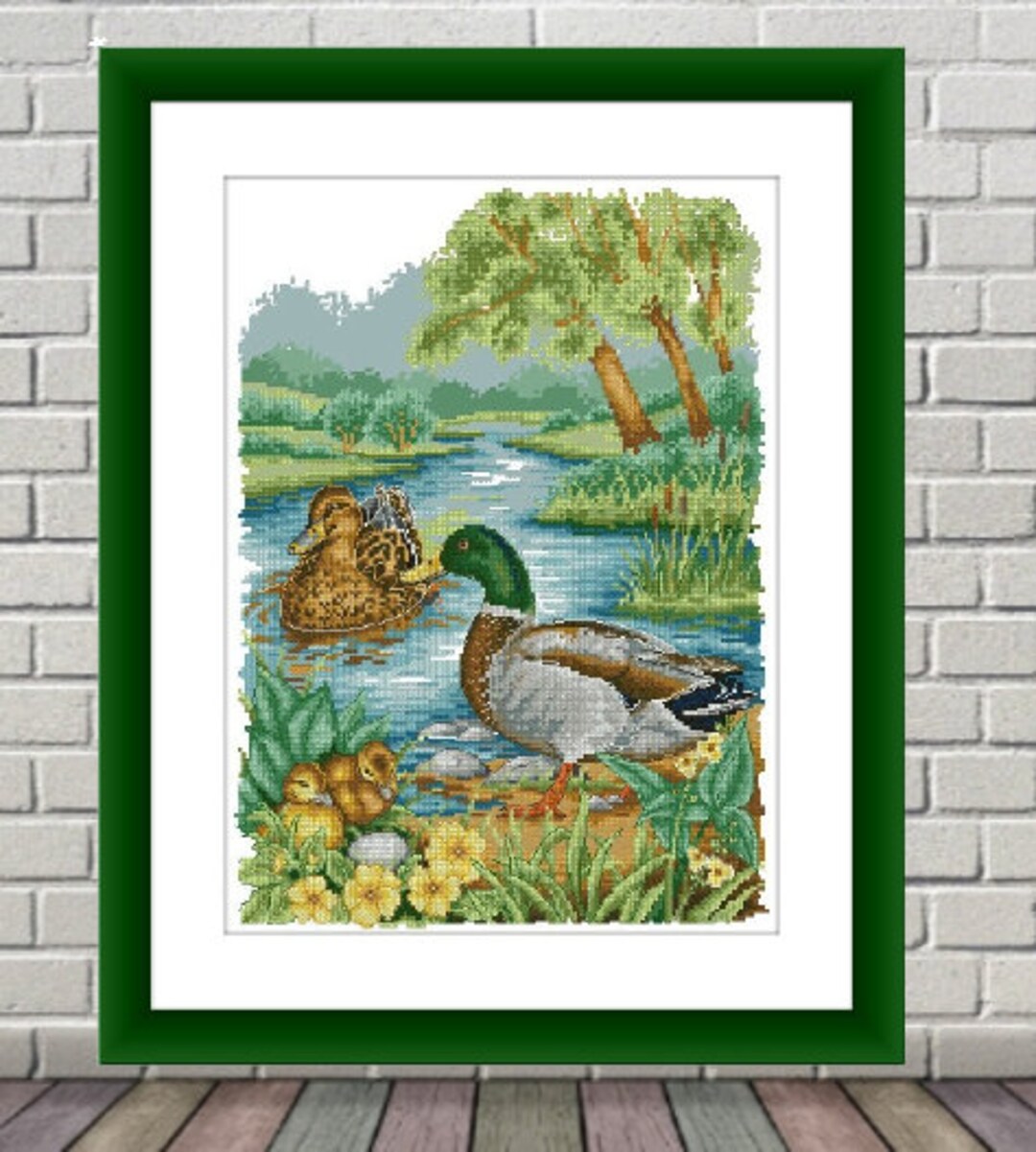 Lakeside Ducks PDF Counted Cross Stitch Pattern Country Farm Digital ...