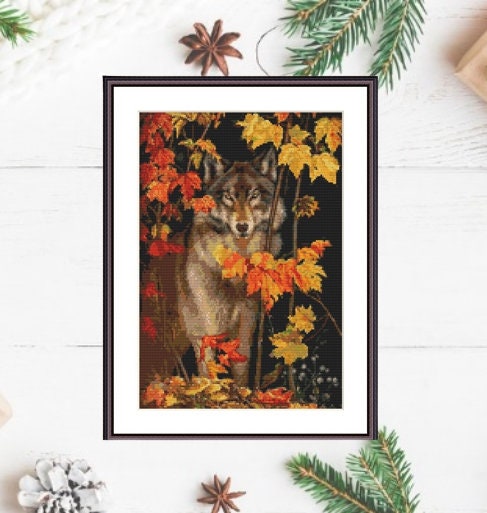 Wolf PDF Counted Cross Stitch Pattern Wolves Family Animals - Etsy