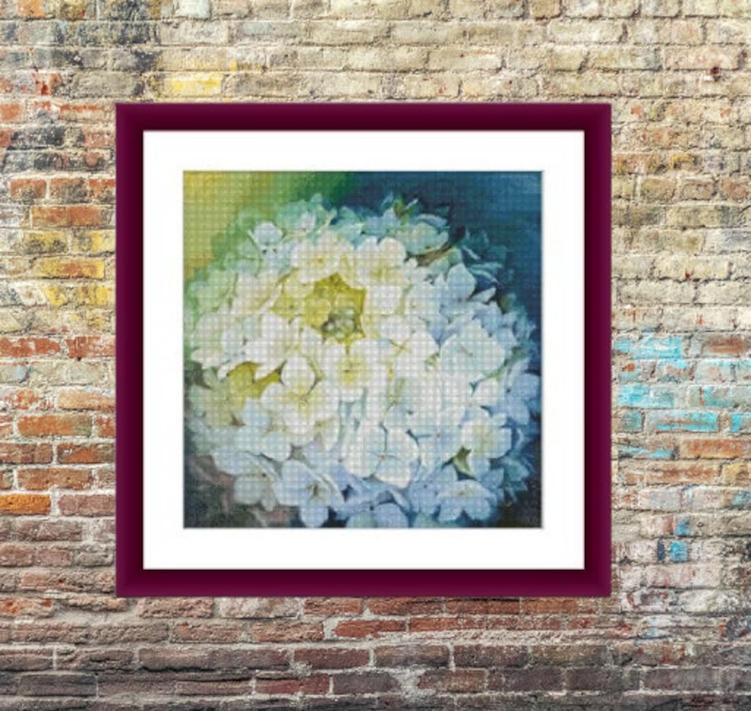 Hydrangea Cross Stitch Pattern PDF Botanical Modern Digital Cross ...