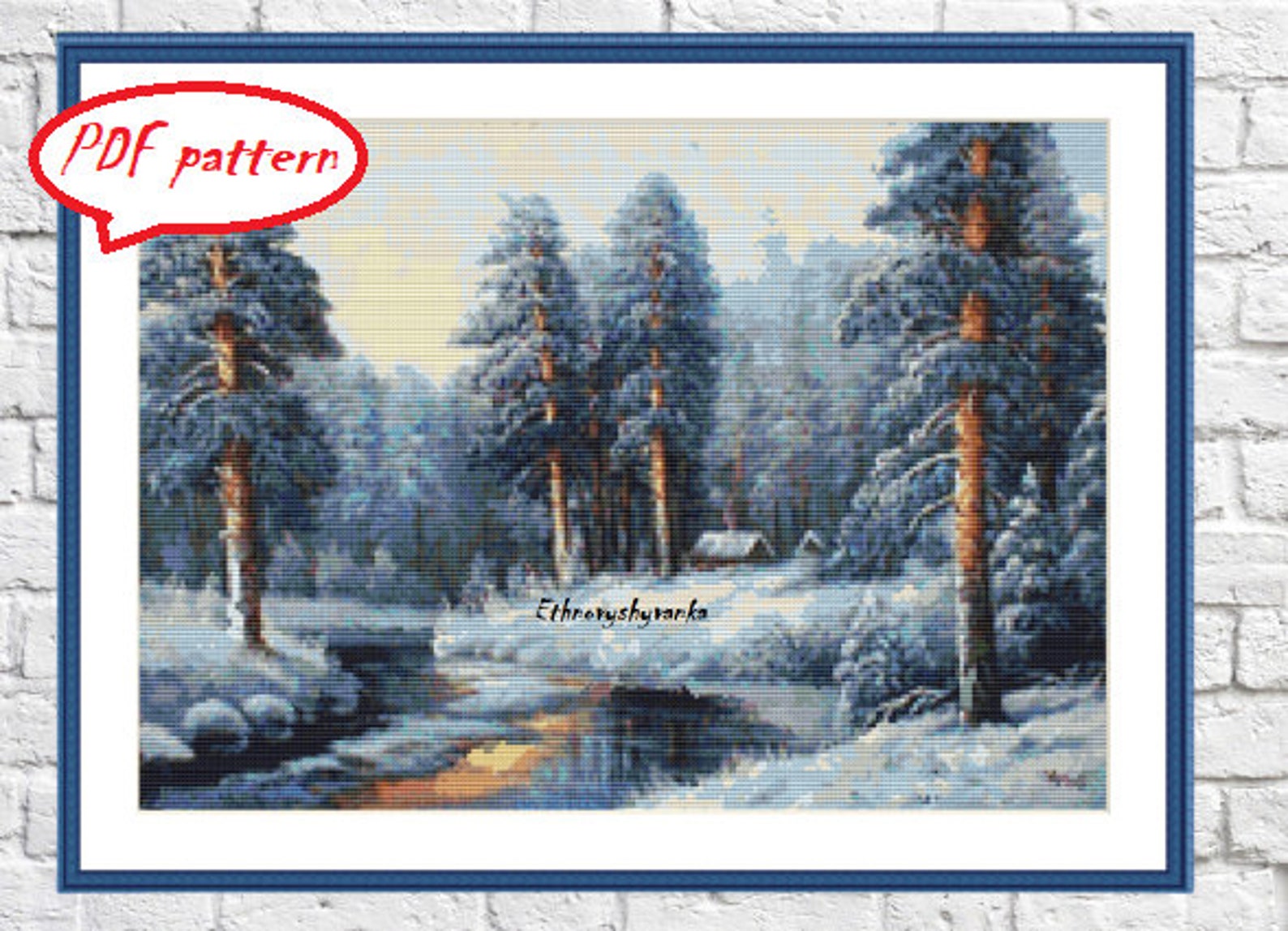 Winter Landscape Counted Cross Stitch Pattern Winter Landscape - Etsy