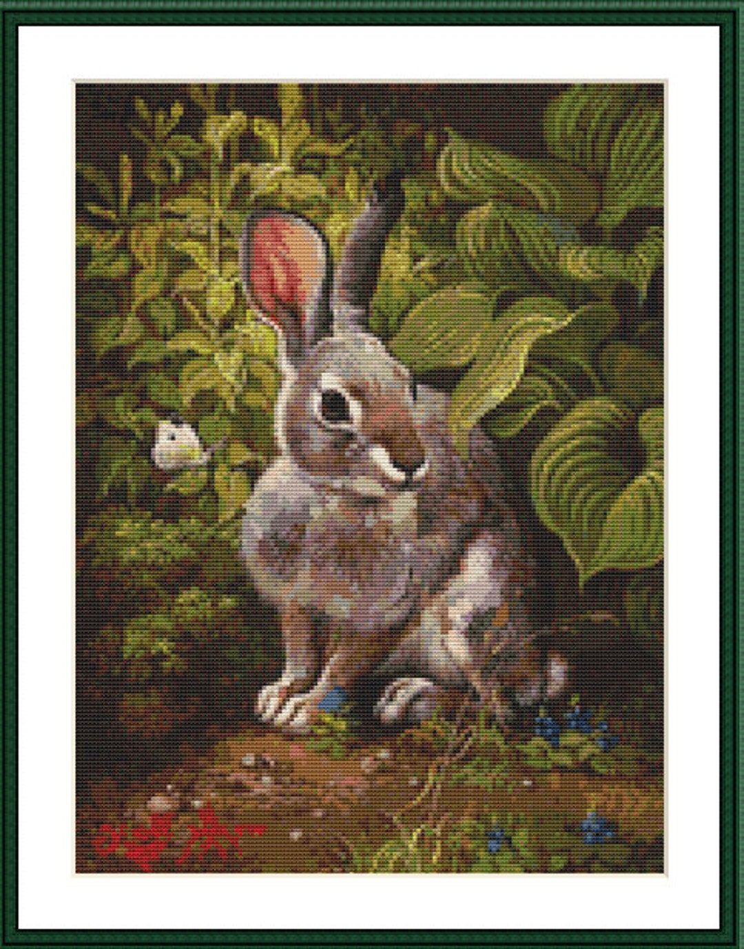 Bunny Counted Cross Stitch Pattern Pdf Animal Rabbit Cross Stitch Chart ...
