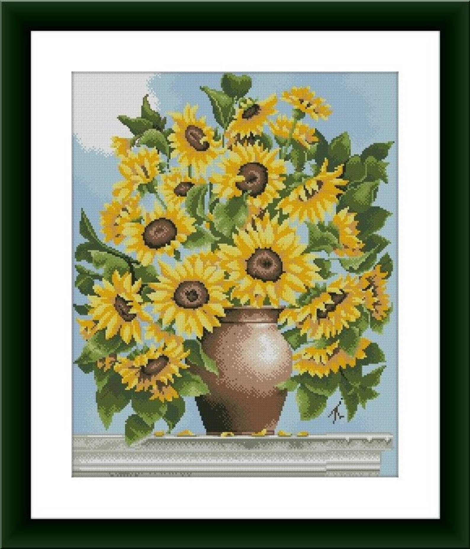 Sunflowers PDF Counted Cross Stitch Pattern Flower Digital X - Etsy
