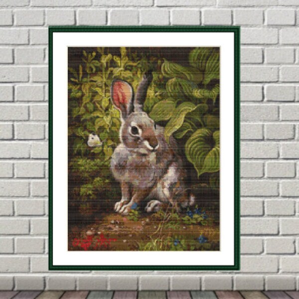 Rabbit Cross Stitch - Etsy