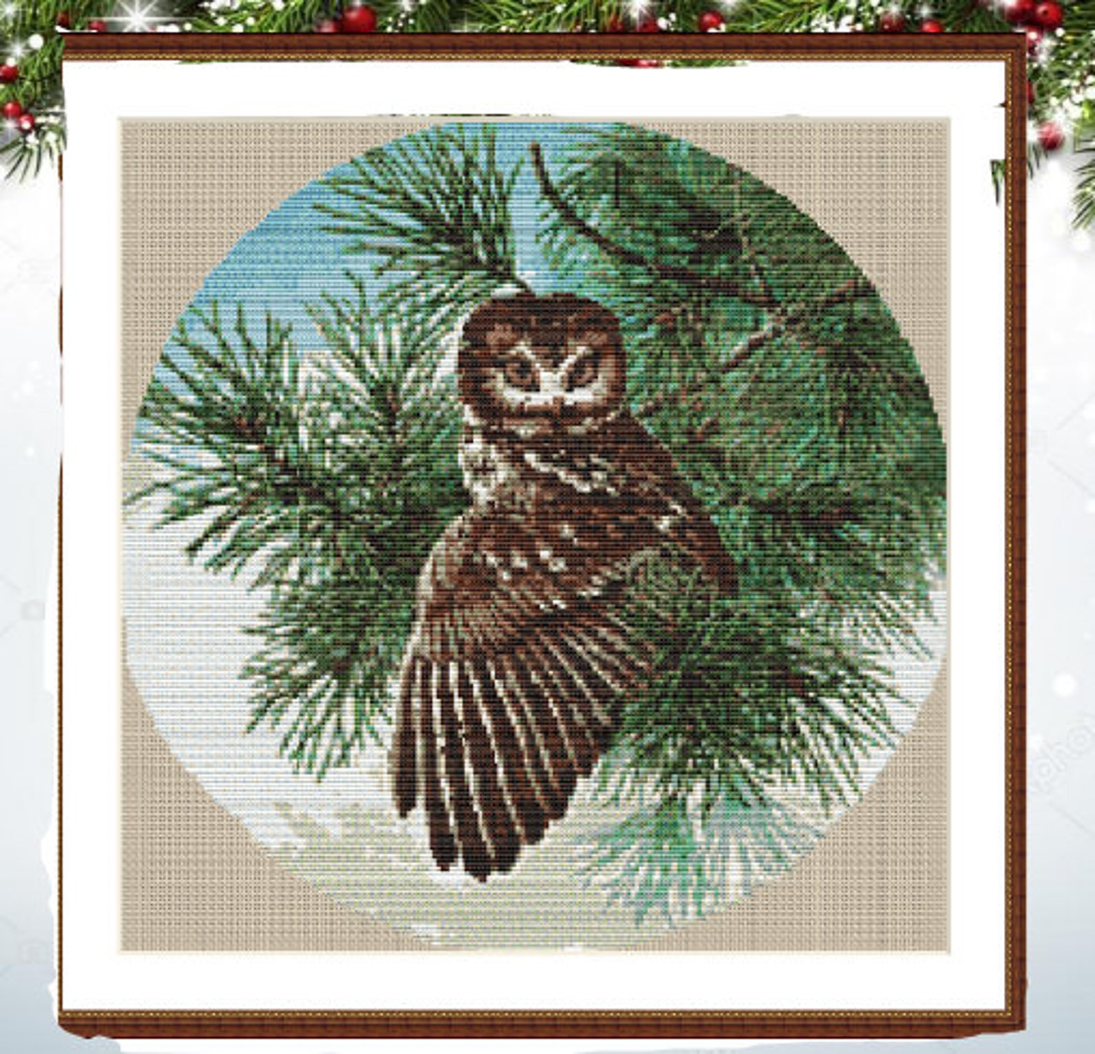 Grey Owl Birds PDF Counted Cross Stitch Pattern Fantasy Birds - Etsy