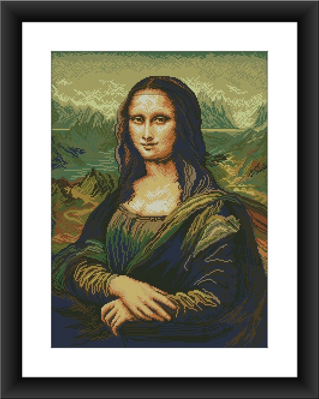 Mona Lisa PDF Counted Cross Stitch Pattern Maiden Digital Cross Stitch ...