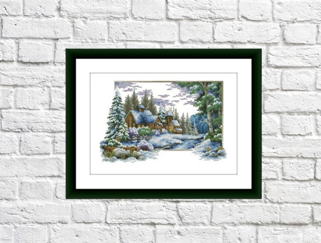 Winter Landscape Counted Cross Stitch Pattern Winter Landscape Digital ...
