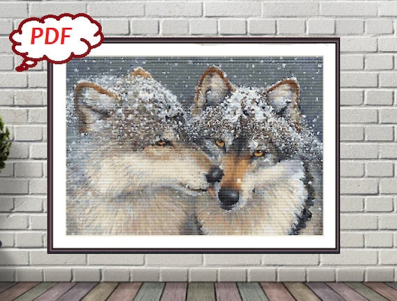 Wolf PDF Counted Cross Stitch Pattern Wolves Family Animals | Etsy