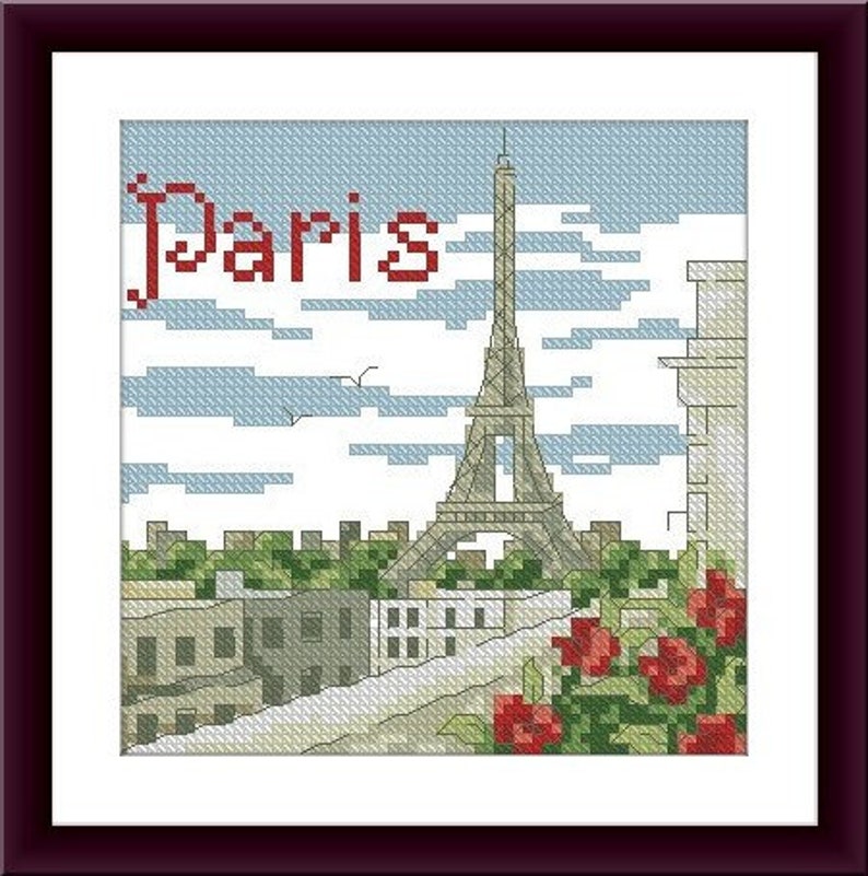 Paris City PDF Counted Cross Stitch Pattern Paris Cafe Digital Cross ...