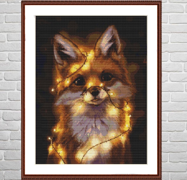 Foxie Fox PDF Counted Cross Stitch Pattern Animals Digital Cross Stitch Chart Modern Cute ...