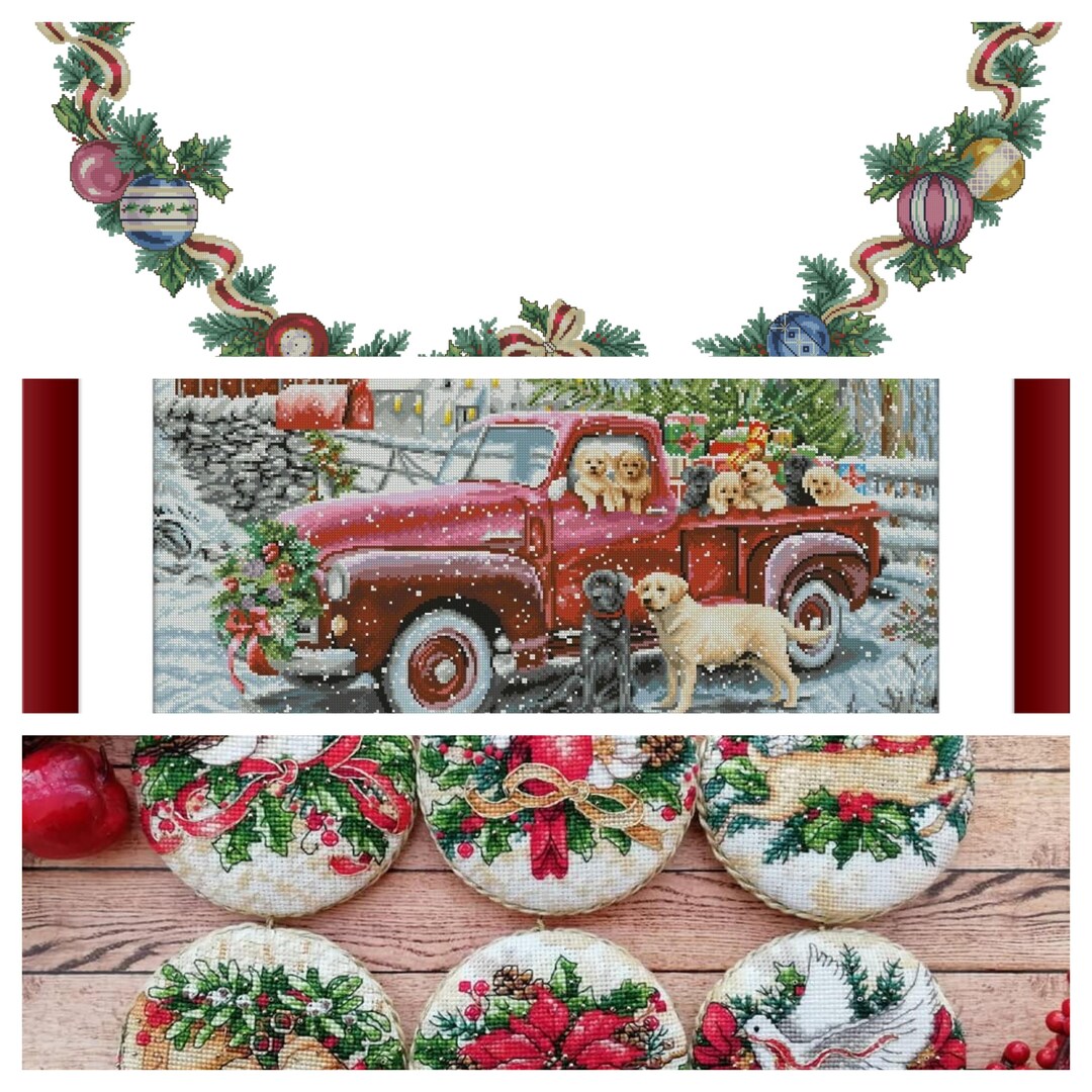 Christmas Eve Set of 3 Counted Cross Stitch Pattern Pdf Xmas Village ...
