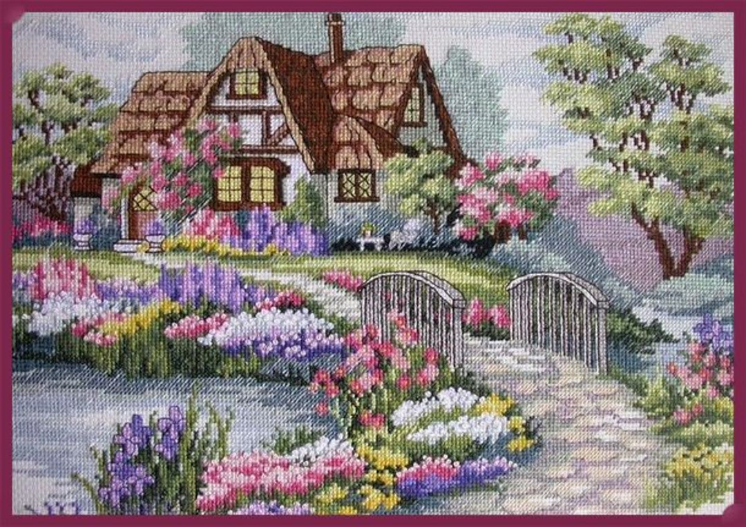 Beautiful Cottage Counted Cross Stitch Pdf Pattern Village Cottage ...